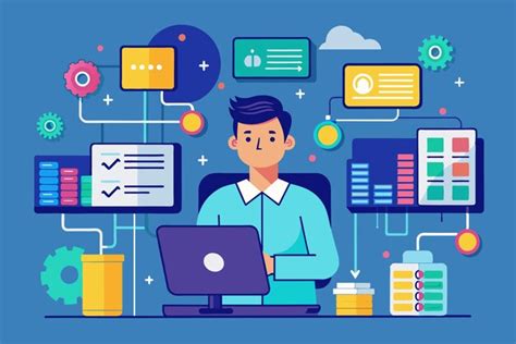 Create A Flatstyle Systems Analyst With Data Flow Diagrams And Computers Premium Ai Generated