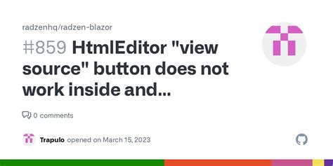 htmleditor view source button does not work inside and editform