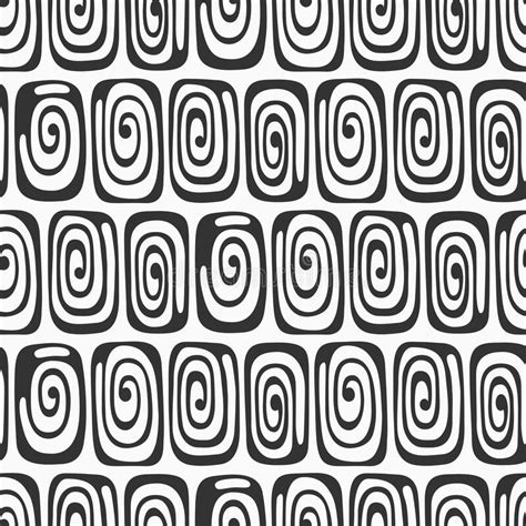 Abstract Vector Hand Drawn Tiles Seamless Pattern Tiles With Spiral