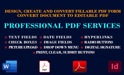 design and convert fillable pdf forms to editable pdfs professionally