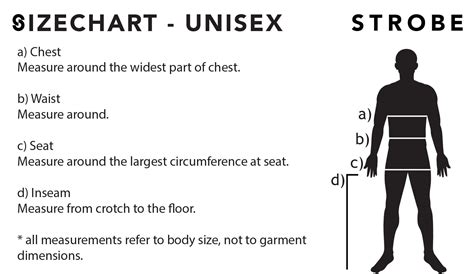 Size Chart Unisex Strobe