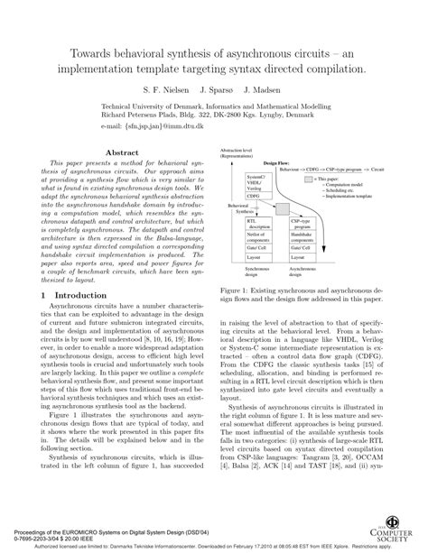 pdf towards behavioral synthesis of asynchronous circuits an