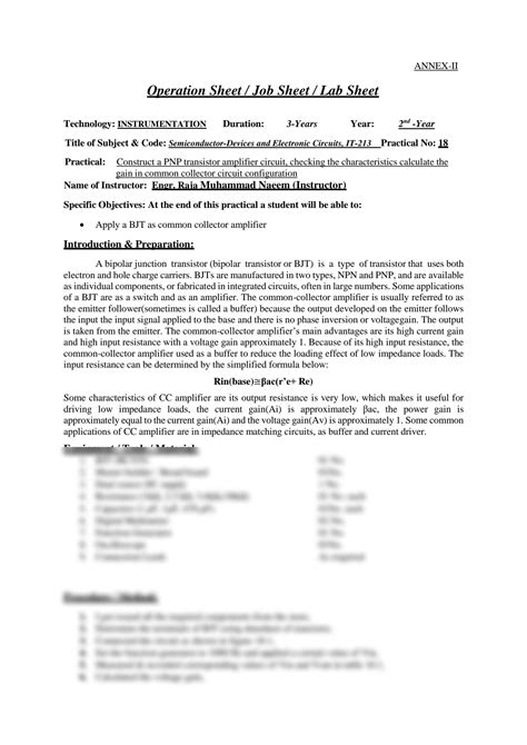 Solution Construct A Pnp Transistor Amplifier Circuit Checking The Characteristics Calculate