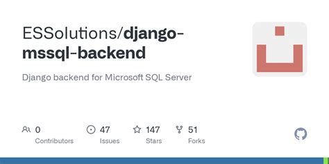 Github Essolutionsdjango Mssql Backend Django Backend For Microsoft Sql Server