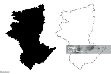 Костанайский Район Карта Векторной Иллюстрации Наброски Карты Костанай — стоковая векторная