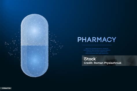 다각형 와이어 프레임 메쉬로 만든 알약 캡슐 점박이에 대한 스톡 벡터 아트 및 기타 이미지 점박이 과학 생활 방식 Istock