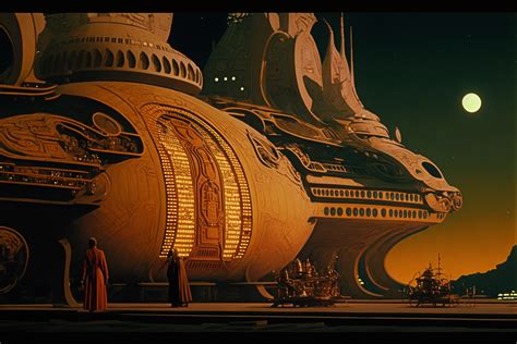 Futuristic City At Night With Moon Jodorowskys Dune Art Dune Movie