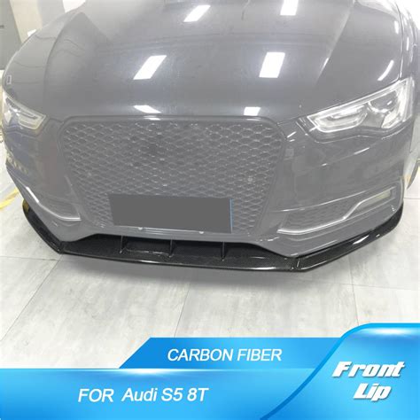 Carbon Fiber Front Lip Spoiler Bumper Splitters For Audi S5 8t A5 Sline
