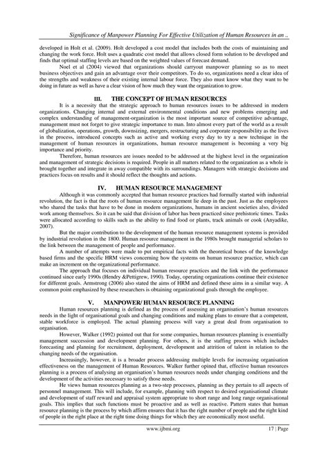 Solution Significance Of Manpower Planning For Effective Utilization