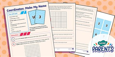 Send Maths Support Coordinates Make My Name Year 4 Level
