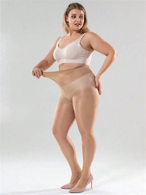 Womens 3 Pack Plus Size Sheer Tights Snag Resistant Footless