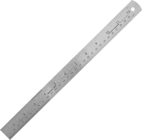 Pacific Arc 12 Inch Stainless Steel Ruler With Inchmetric