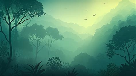 Tropical Forest Landscape Shrub Nature Landscape Vector Shrub Nature