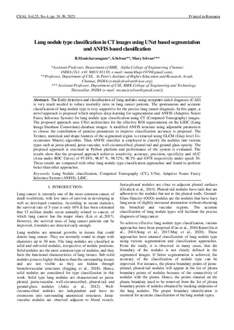 Pdf Lung Nodule Type Classification In Ct Images Using Unet Based