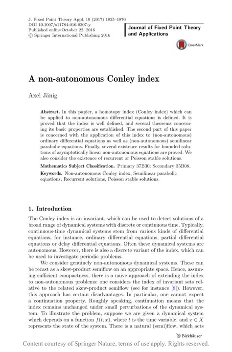 a non autonomous conley index
