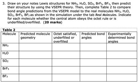 [solved] 3 Draw On Your Notes Lewis Structures For Nh3 H20 So2