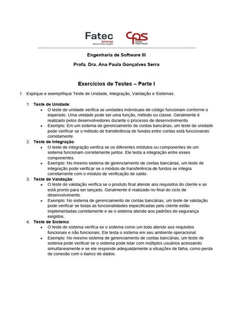 aula 10 exercício de testes parte i pdf testes de software