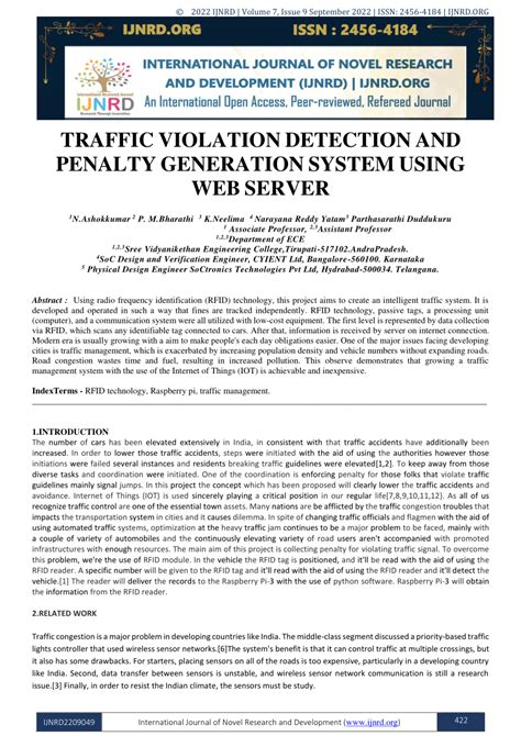 Pdf Traffic Violation Detection And Penalty Generation System Using