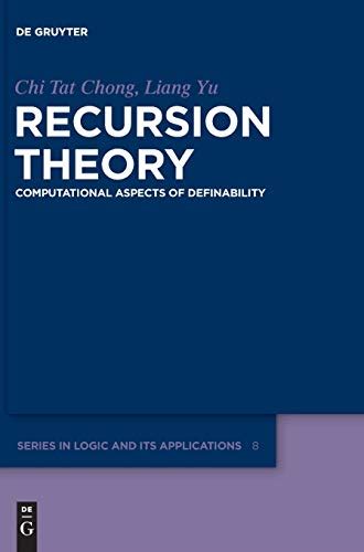 recursion theory computational aspects of definability de gruyter