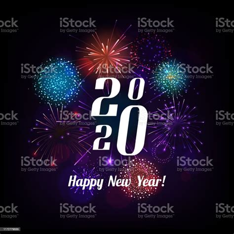 불꽃 놀이 블루 배경과 새해 복 야 그림입니다 프리미엄 인사말 카드 파티 초대장을위한 벡터 홀리데이 디자인 12월 31일에 대한 스톡 벡터 아트 및 기타 이미지 Istock