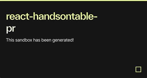 React Handsontable Pr Codesandbox