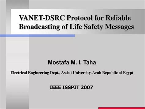 Ppt Vanet Dsrc Protocol For Reliable Broadcasting Of Life Safety Messages Powerpoint