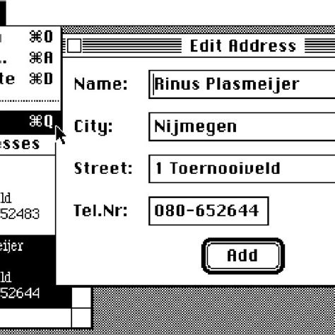 A Snapshot Of The Address Database Application While Running On A