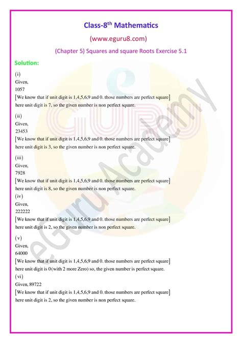 Ncert Solutions Class 8 Maths Chapter 5 Exercise 5 1 E Guru