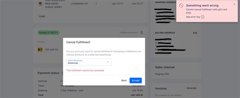 Cannot Unfulfill And Delete Order With T Card · Issue 9654 · Saleorsaleor · Github