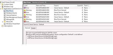 Blueprismbpcorelibinvalidvalueexception Server Configuration Default Is Not Defined Stack