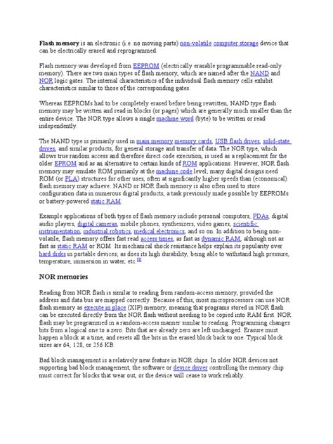 Flash Basics Pdf Flash Memory Computer Data Storage