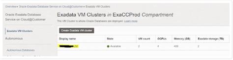 Exacc Patch Virtual Machine Vm Cluster Os Image