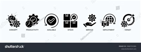 Optimizing Productivity Service Deployment Icon Set Stock Vector Royalty Free 2562721581