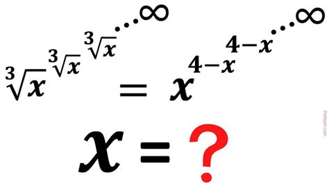 Solve The Infinite Power Tower Equation For X Learn How To Solve Nested Exponents Math