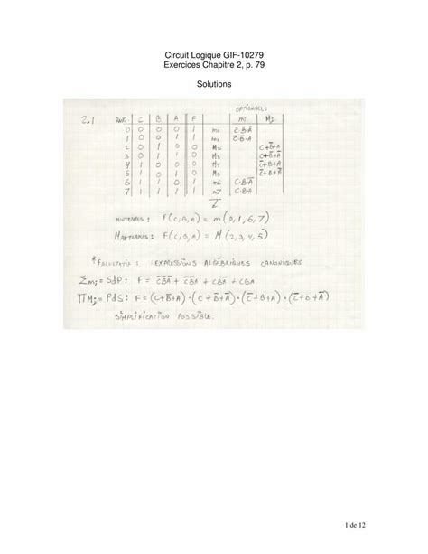 Pdf Circuit Logique  10279 Exercices Chapitre 2 P 79 Wcours Pdf Circuit Logique  10279 Exercices Chapitre 2 P 79 Wcours
