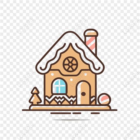 평평하고 벡터 크리스마스 하우스와 진저브레드 로고 디자인ui욱스 Png 일러스트 무료 다운로드 Lovepik