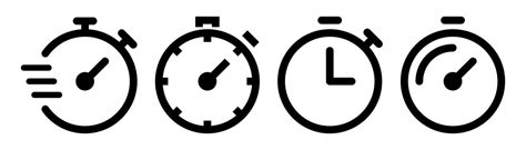 Stopwatch Icons Set Outline Timer Symbol Outline Stopwatch Icon