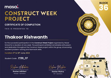 Thrilled To Announce My Successful Completion Of Construct Week Project