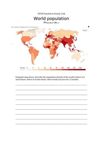 Population Density And Distibution Teaching Resources