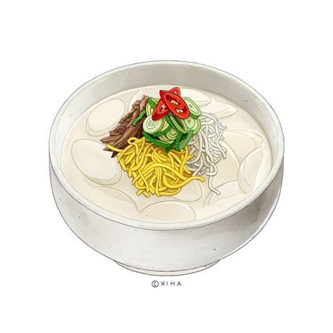 Xiha On Instagram 새해 복 많이 받으세요😘 새해 새해복많이받으세요 떡국 그림 그림스타그램 일러스트 푸드일러스트 스케치 드로잉