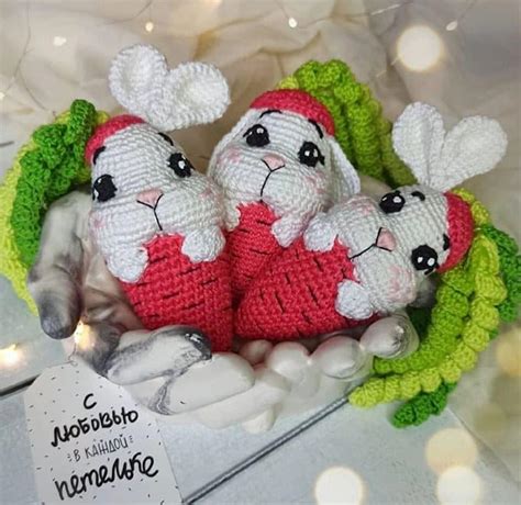 Белый кролик в морковке крючком Амигуруми схемы и описания Автор Вера Ткаченко Irinelyart