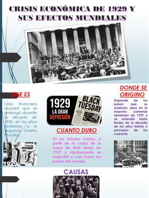 Crisis Economica De 1929 Y Sus Efectos Mundiales Pdf Gran Depresion