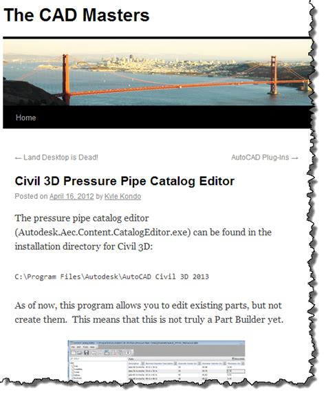 Autodesk Civil 3d Pressure Pipes Information