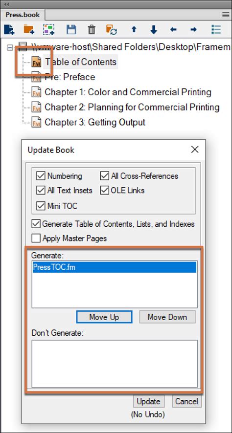 Solved Framemaker 2019 Is Not Updating The Toc Adobe Product