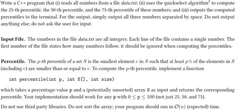 solved please use quick select algorithm not