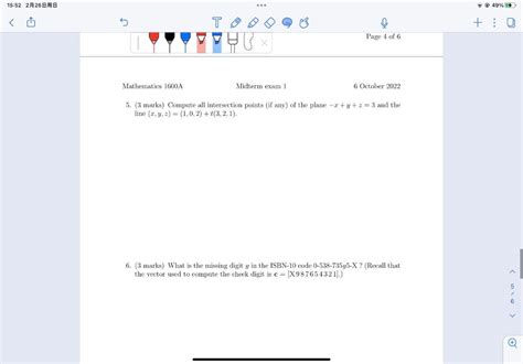 solved 5 3 marks compute all intersection points if any