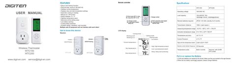 Digiten Wireless Programmable Thermostat User Manual