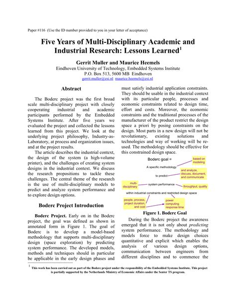 Pdf Five Years Of Multi Disciplinary Academic And Industrial Research Lessons Learned