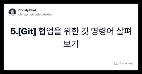 5 Git 협업을 위한 깃 명령어 살펴보기