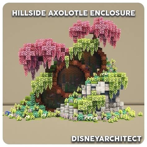 Hillside Axolotl Enclosure 🍀🌿 Minecraft Bauernhof Minecraft Möbel